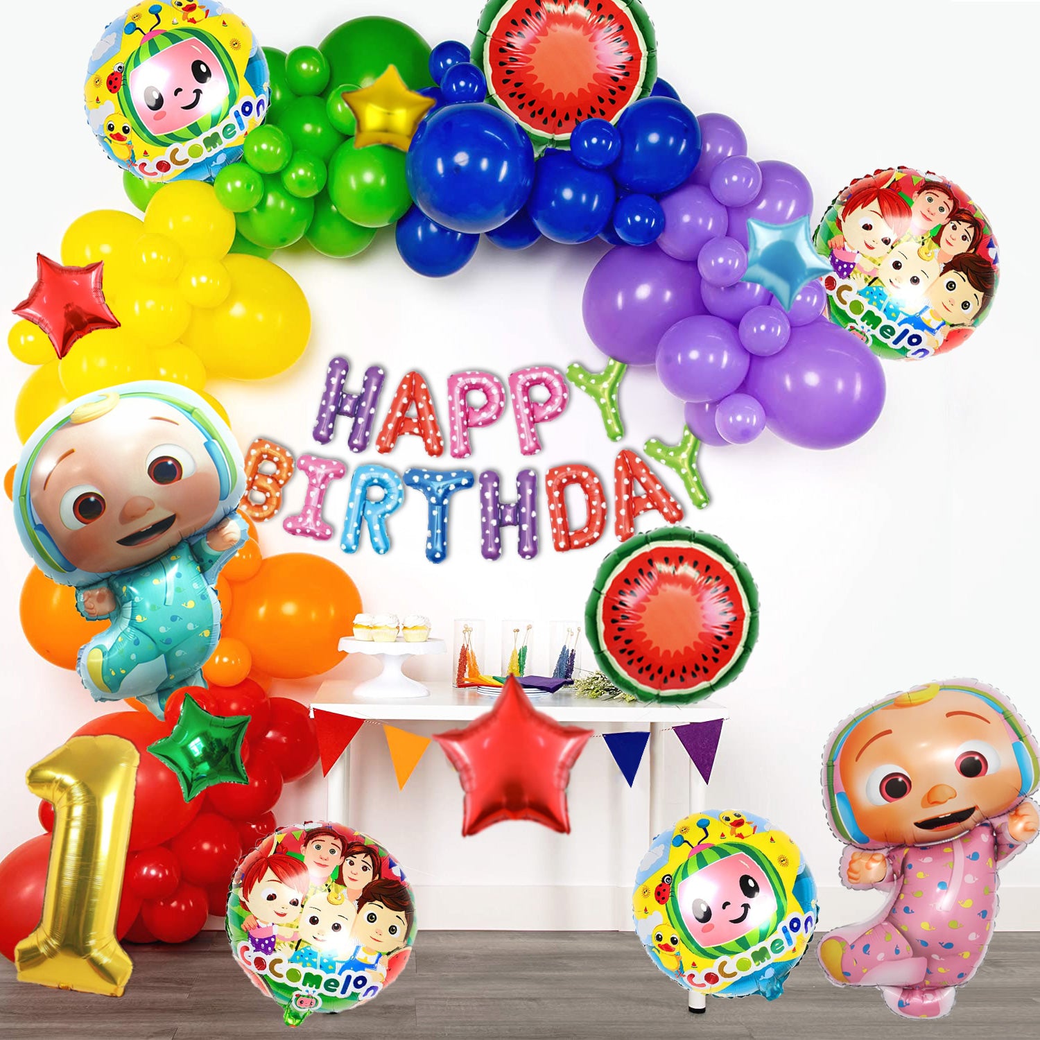 Cocomelon Theme Birthday Party Decorations Full Set of Balloons dreamparty.pk