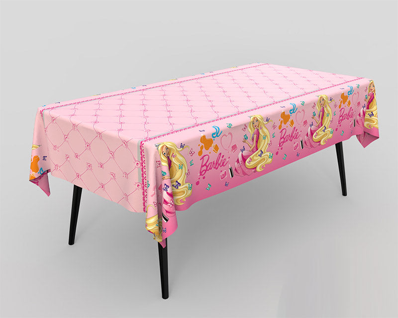 Barbie Theme Plastic Table Cover For Birthday Party – dreamparty.pk