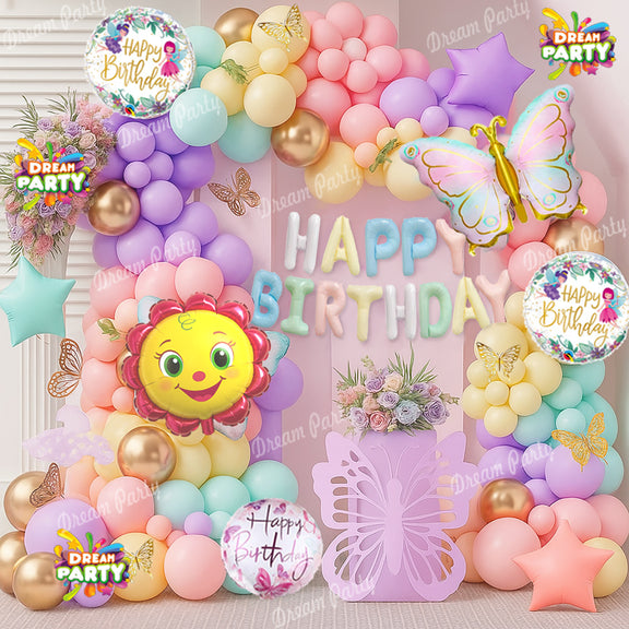 Butterfly Theme Birthday Decorations Full Set of Balloons & Items ...
