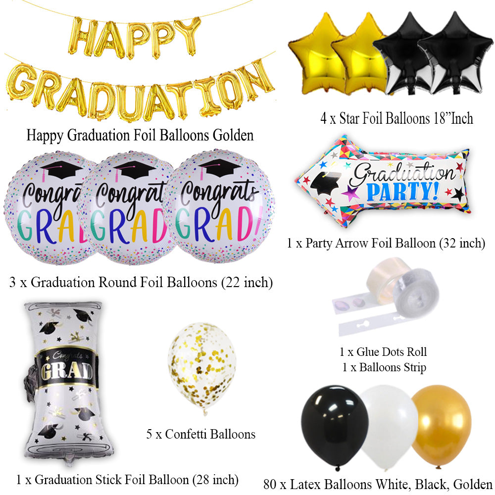 Happy Graduation Party Decorations Full Set of Balloons & Items ...