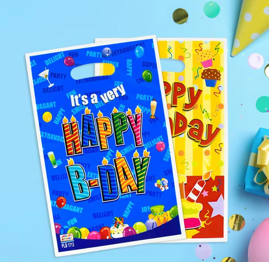 Birthday Plastic Goodies/Favor Bags - 10 Pcs Pack – dreamparty.pk