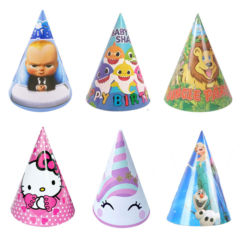 Cartoon Theme Party Caps / Hats - 5 Pcs Pack – dreamparty.pk