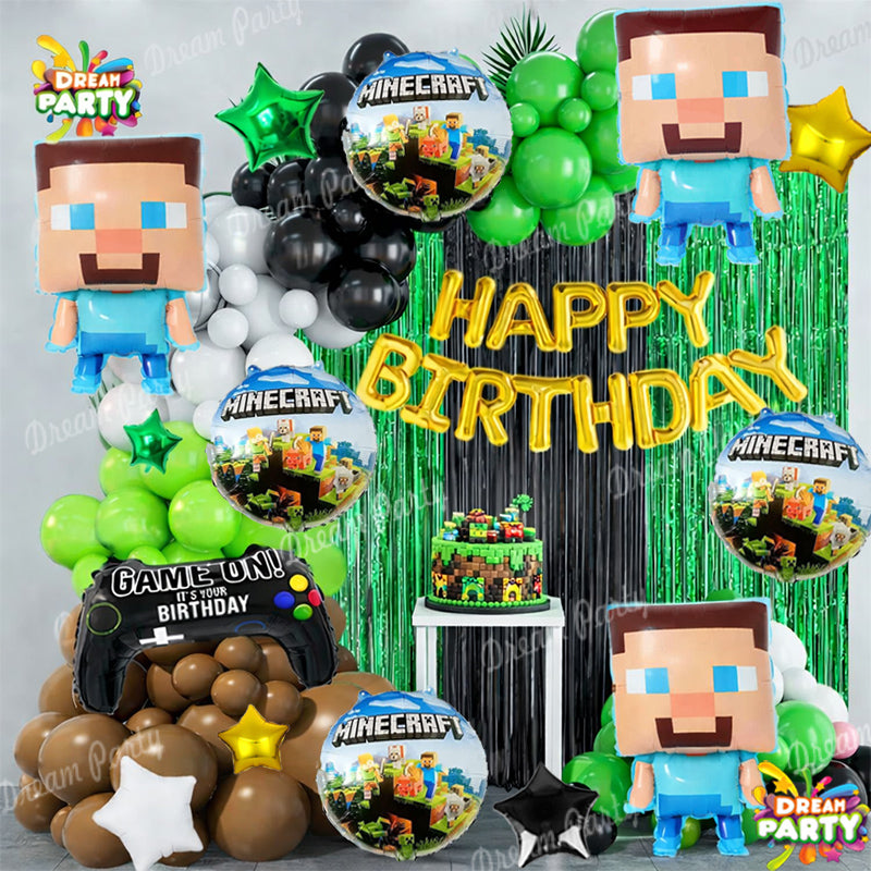 Minecraft Theme Birthday Party Decorations Full Set of Balloons & Item ...